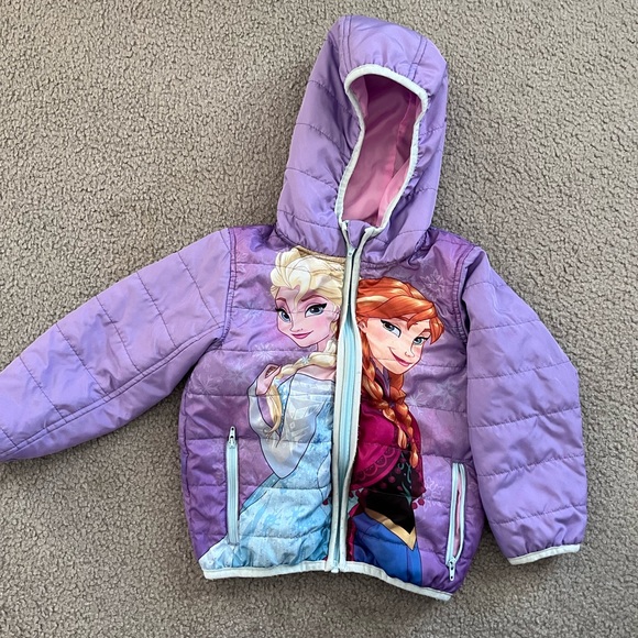 Disney | Jackets & Coats | Disneys Frozen Anna Elsa Puffer Jacket2t ...